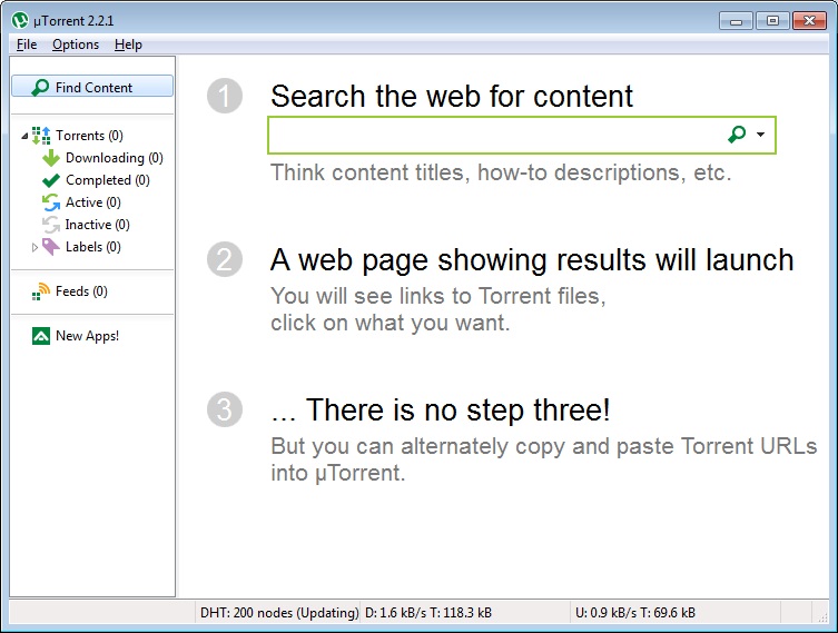 Congratulations, you have now installed µTorrent.